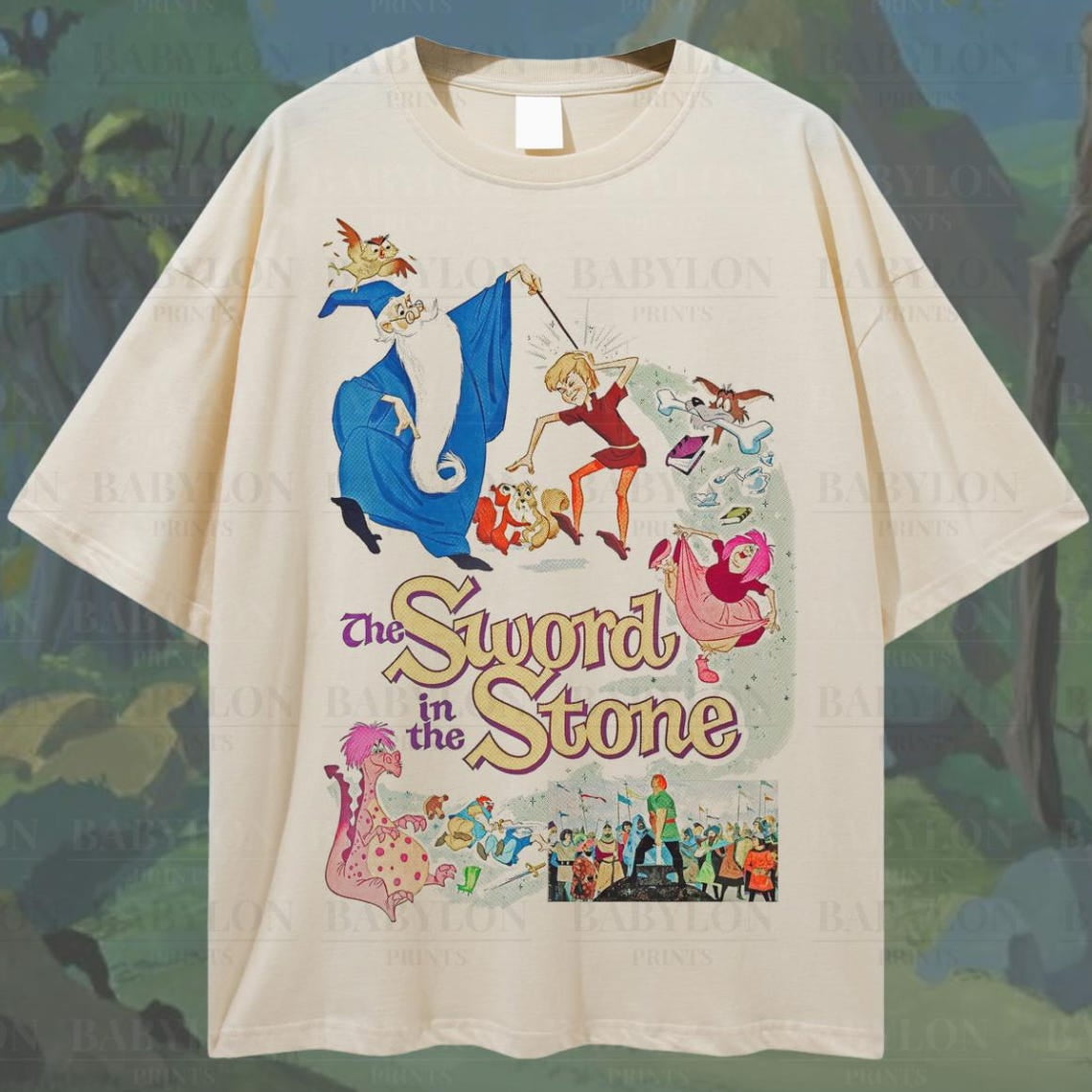 Oversized The Sword In The Stone Shirt Arthur And Merlin Shirt, Magic ...