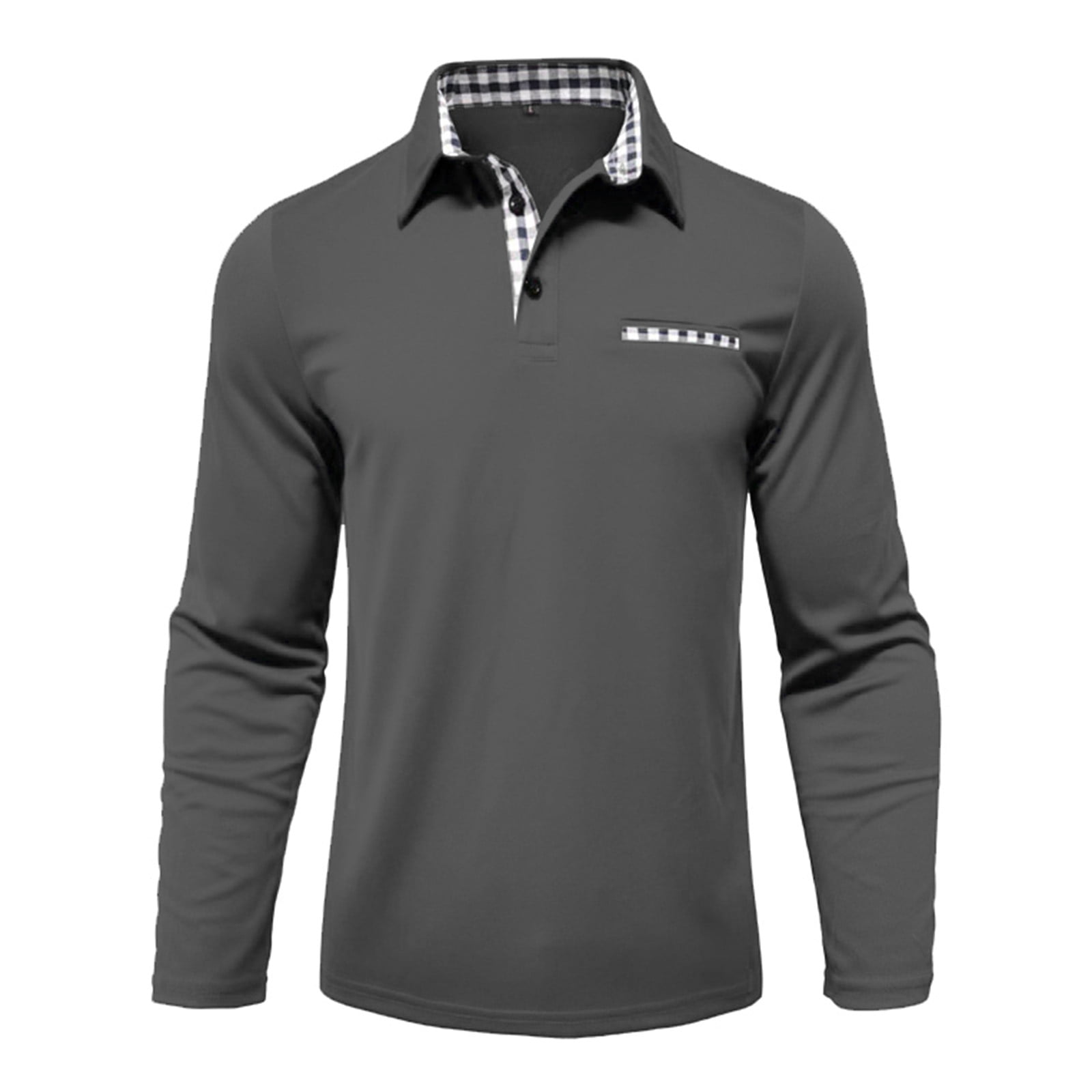 Oversized Tshirts for Men Color Block Long Sleeve Casual Button Down ...