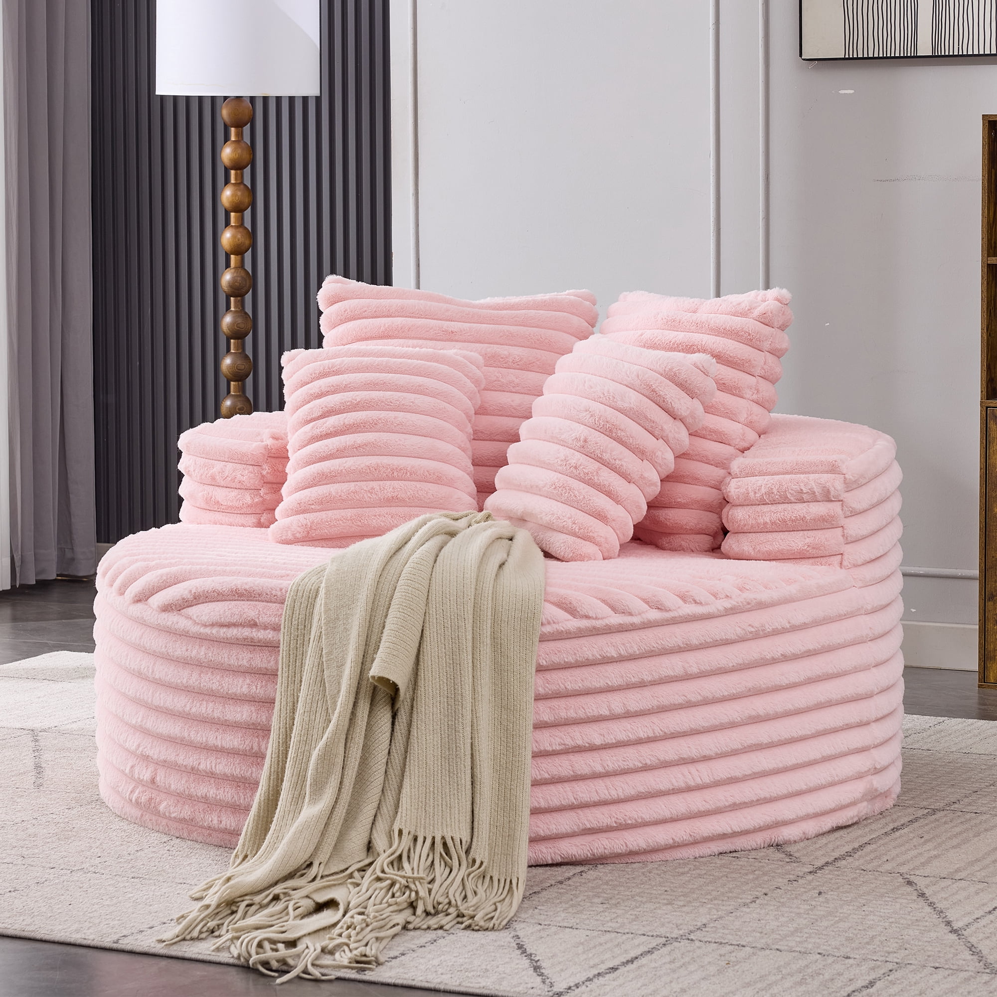 Oversized Upholstered Chaise Lounge Chair, Deep Seat Indoor Accent ...