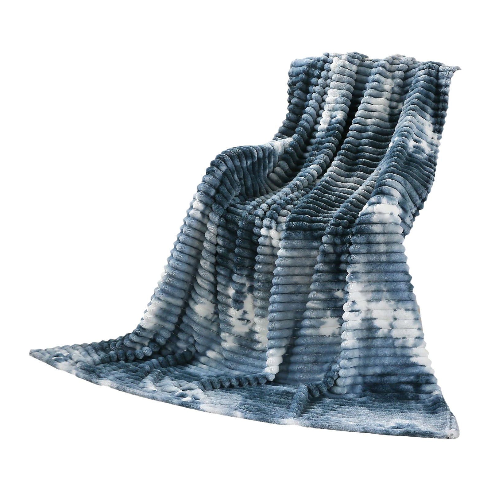 Oversized Velvet Blanket in Blue Color Thick Winter Nap Cover for Bed ...