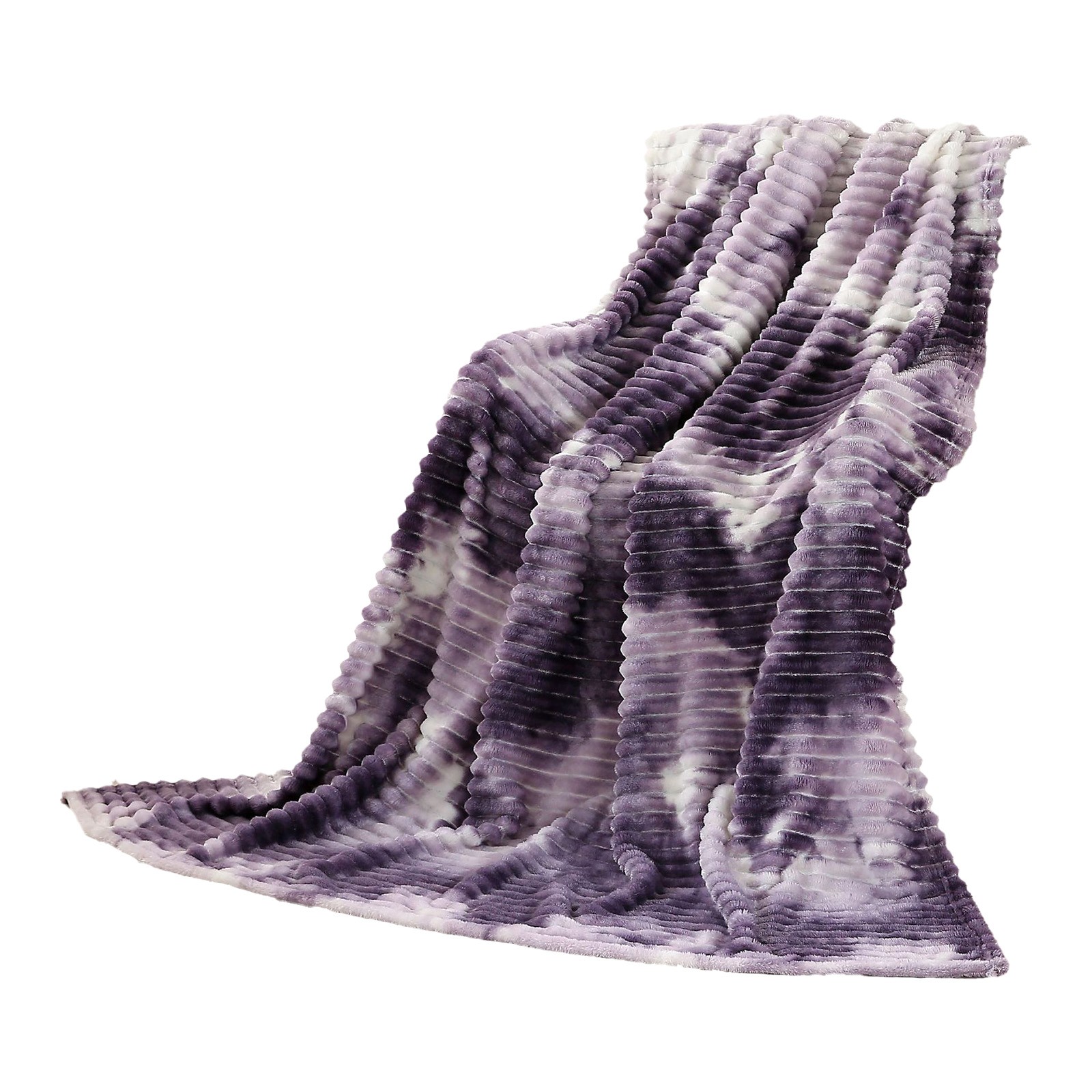 Oversized Velvet Blanket in Blue Color Thick Winter Nap Cover for Bed ...
