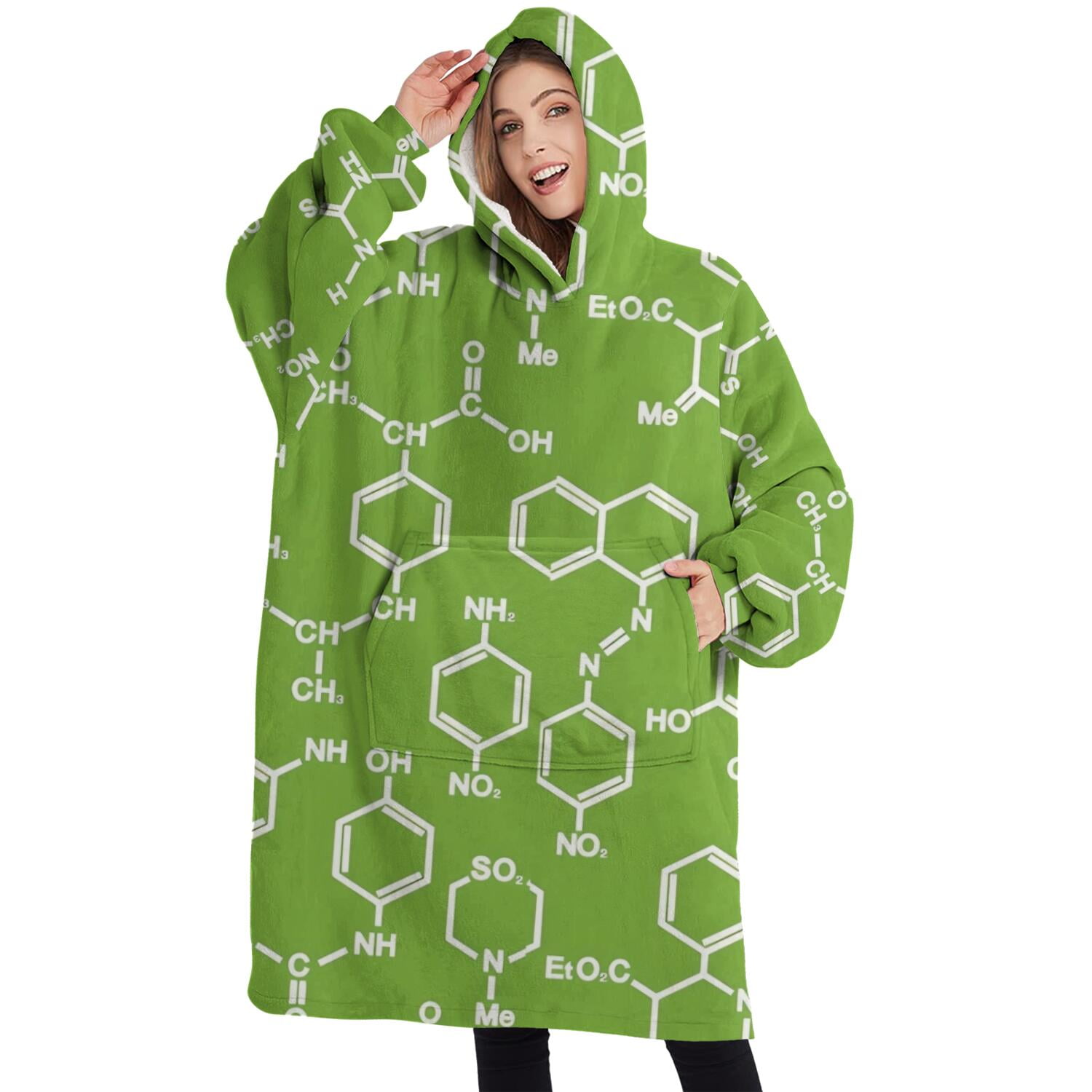 Oversized Wearable Blanket Hoodie,Math Equations Chemical Structures ...