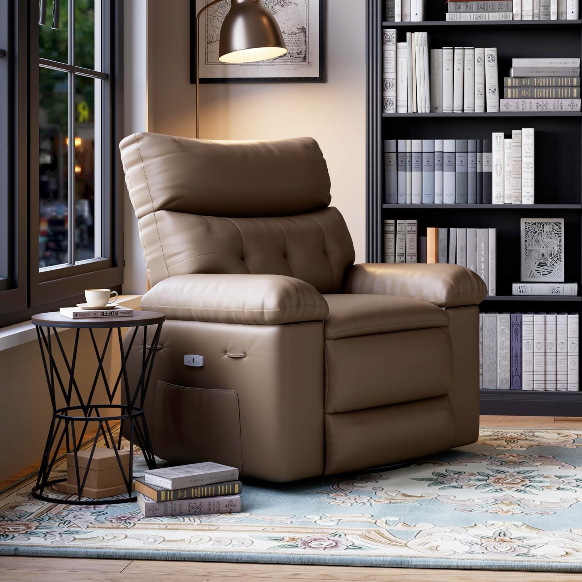Oversized Wide Recliner Chair - Heat and Massage, PU Leather Extra Wide ...