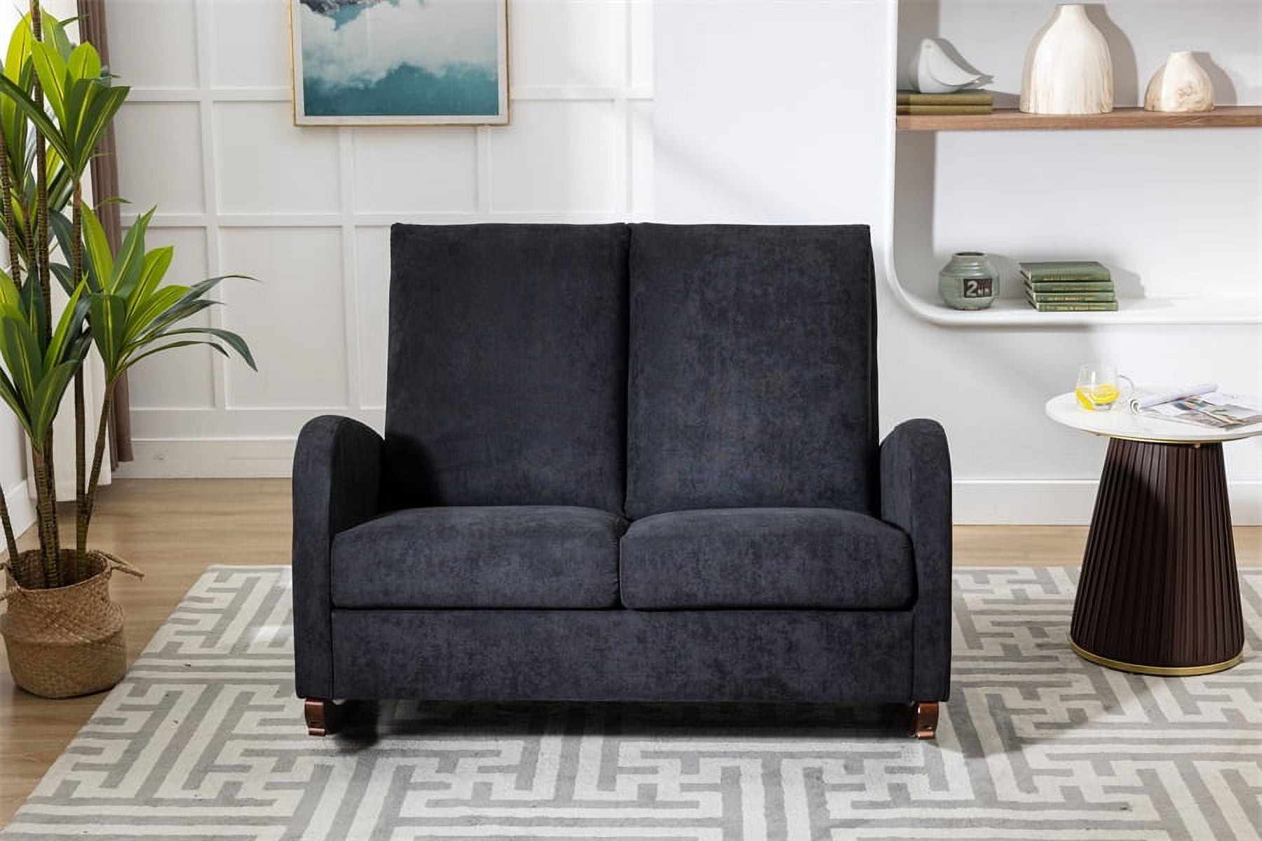 Oversized Wingback Armchair Loveseat Chair, Modern 2-Seater Upholstered ...
