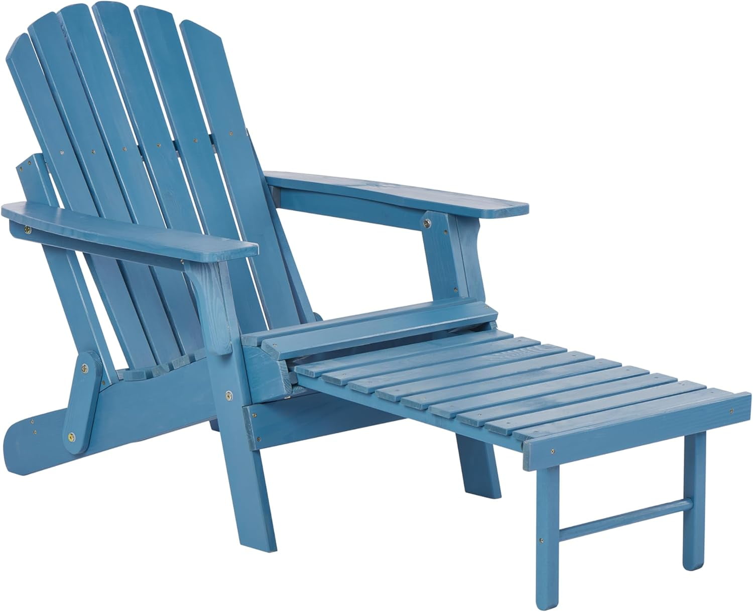 Oversized Wooden Folding Adirondack Chair with Ottoman, Pre-Assembled ...