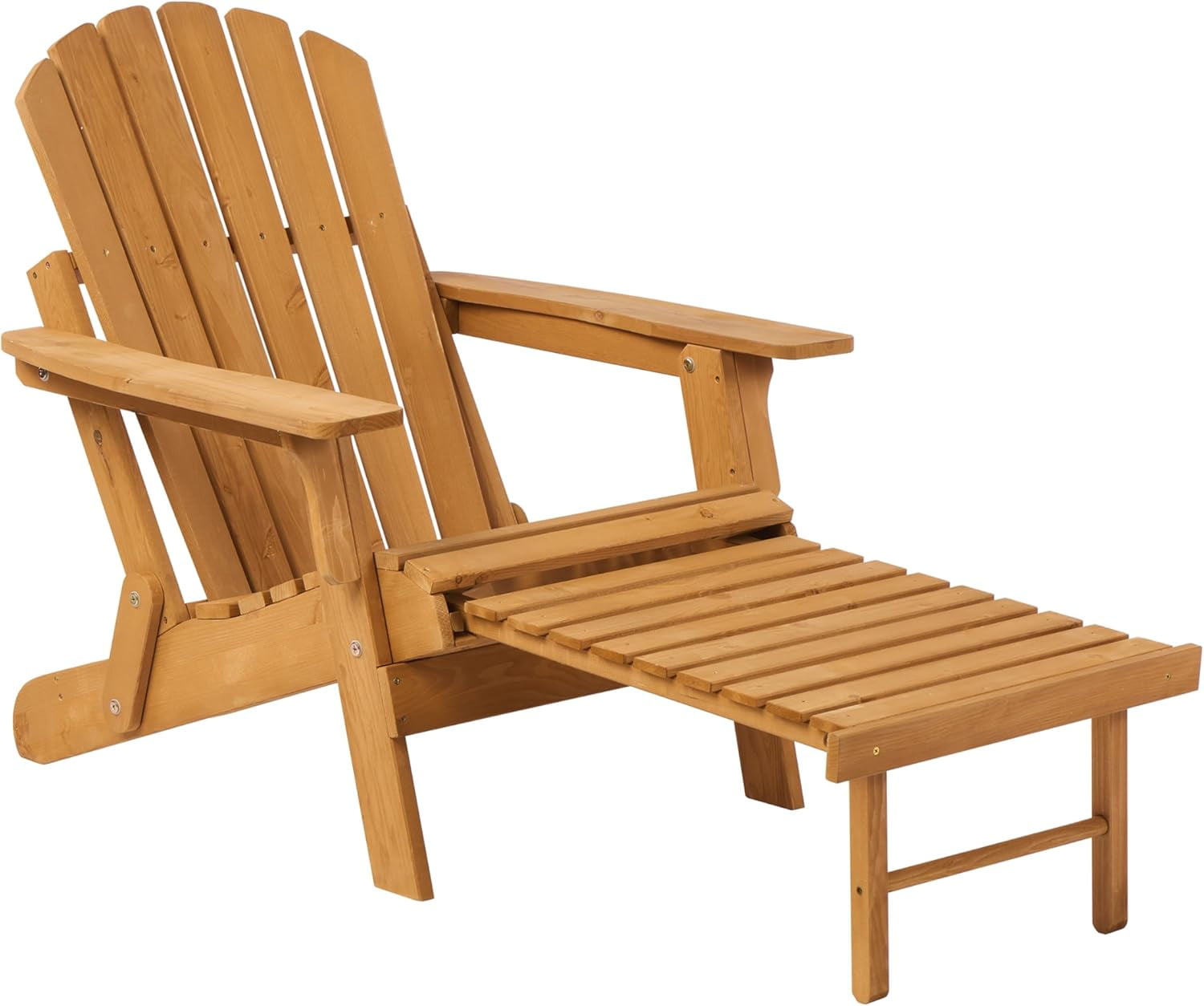 Oversized Wooden Folding Adirondack Chair with Ottoman, Pre-Assembled ...