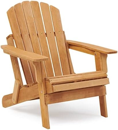 Oversized Wooden Folding Adirondack Chair with Pre-Assembled Backrest ...
