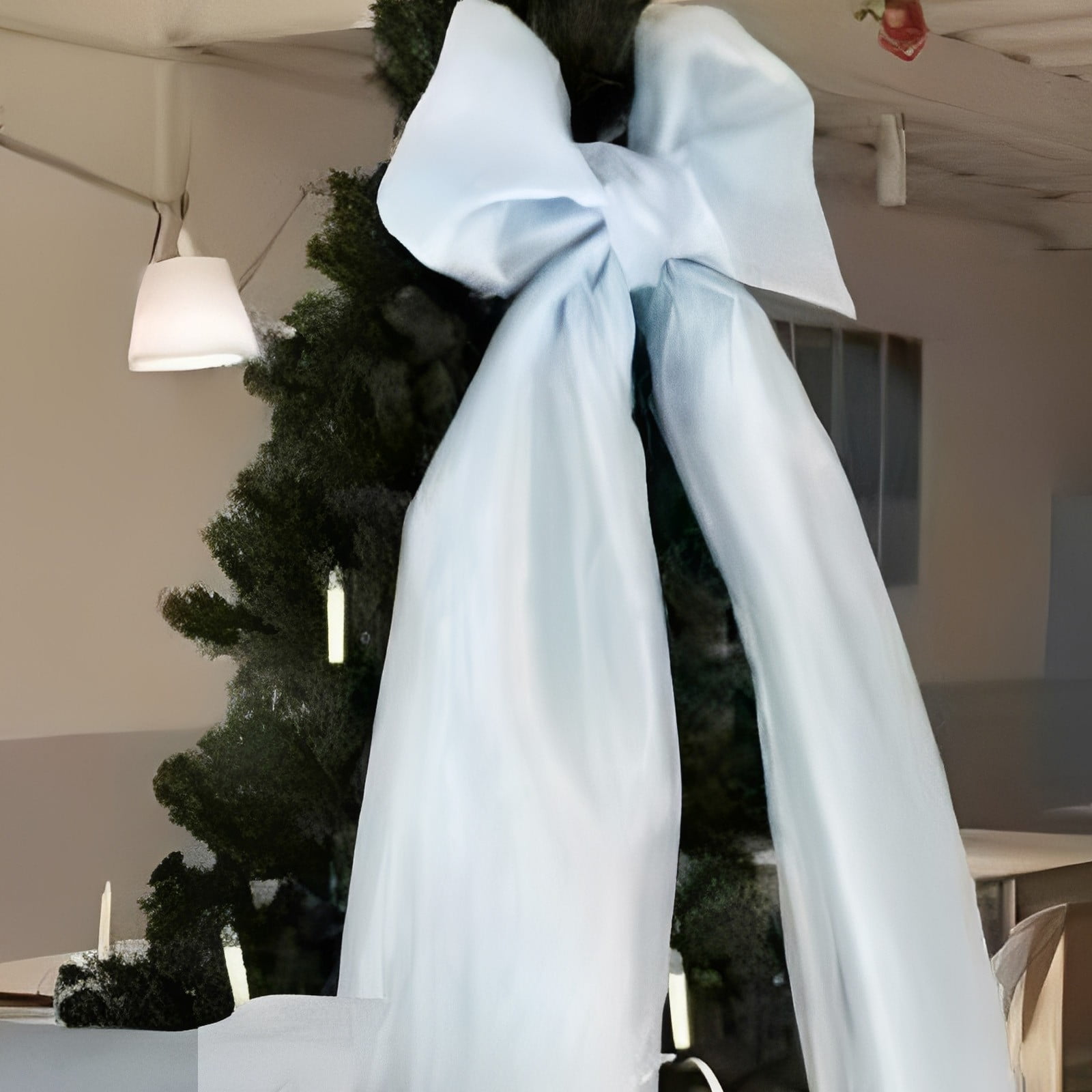 Oversized Wrinkle-Free Velvet Ribbon Bow,Large Velvet Christmas Tree ...