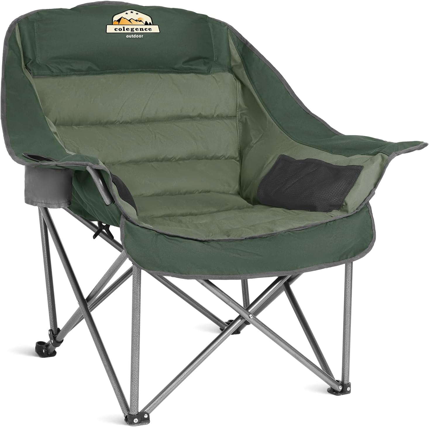 Oversized XL Padded Camping Chair Wide Heavy Duty Lawn Chairs Support ...