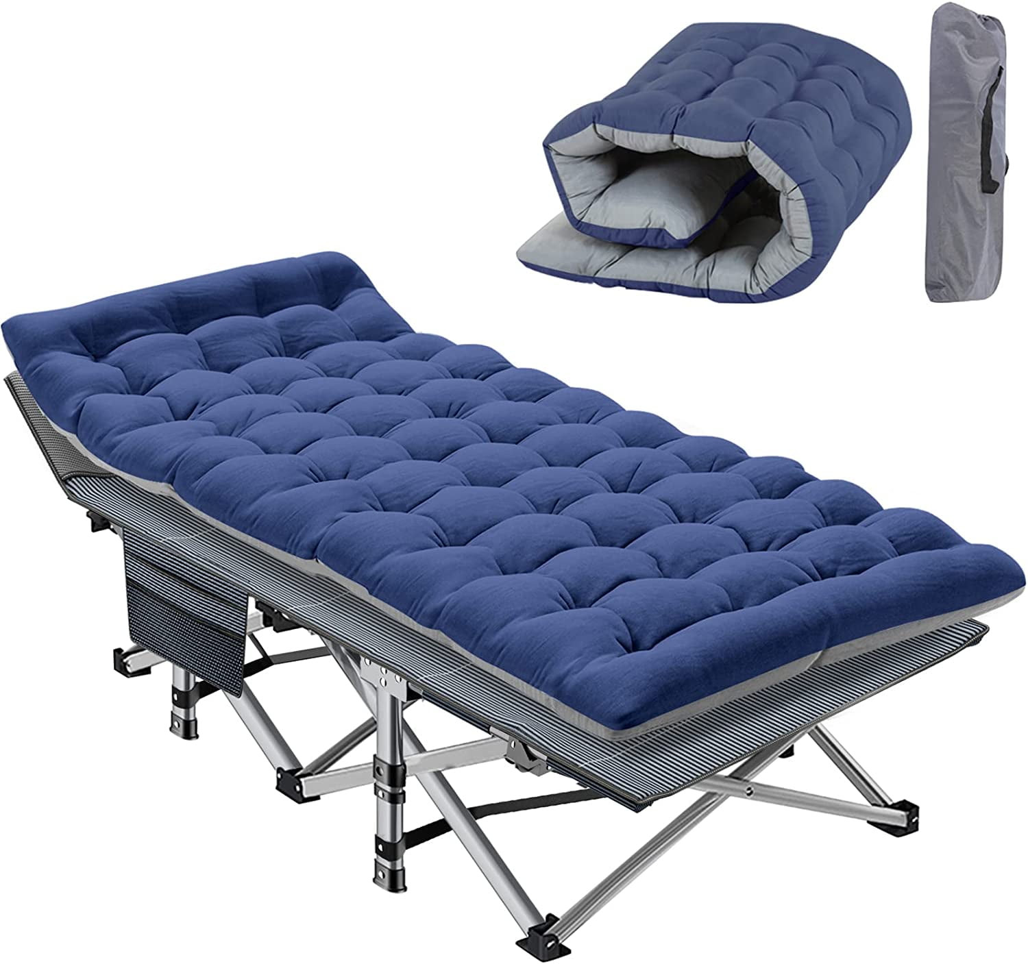 Oversized XXL Camping Cot for Adults with Mattress, Portable Sleeping ...