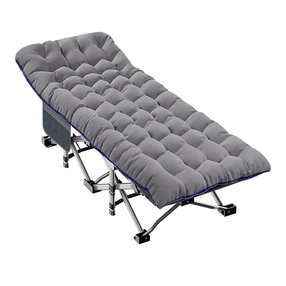 Oversized XXL Folding Camping Cot with Mat for Adults, 78" L x 32" W x ...