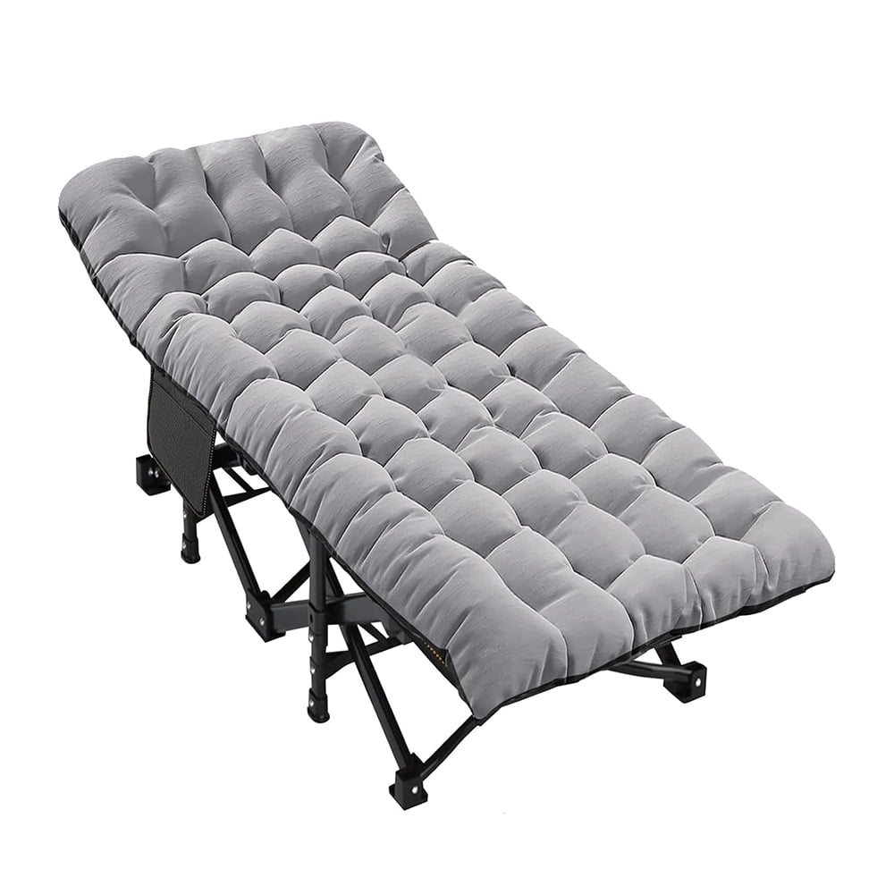 Oversized XXL Folding Camping Cot with Mat for Adults, 78" L x 32" W x ...