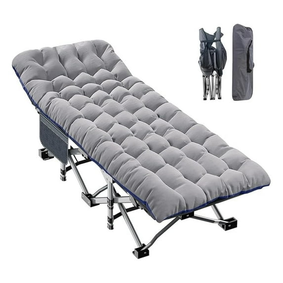 Oversized XXL Folding Camping Cot W/Mat for Adults, 78" L x 32" W x 18 ...