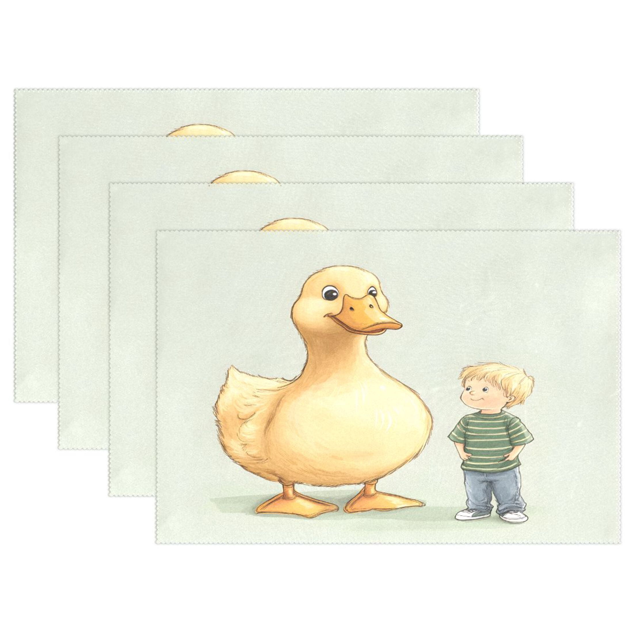 Oversized Yellow Duck 4-Piece 12x18in Heat-Proof Place Mats Set, Non ...