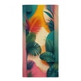 Oversized beach towels boho tropical leaves on a colorful background ...