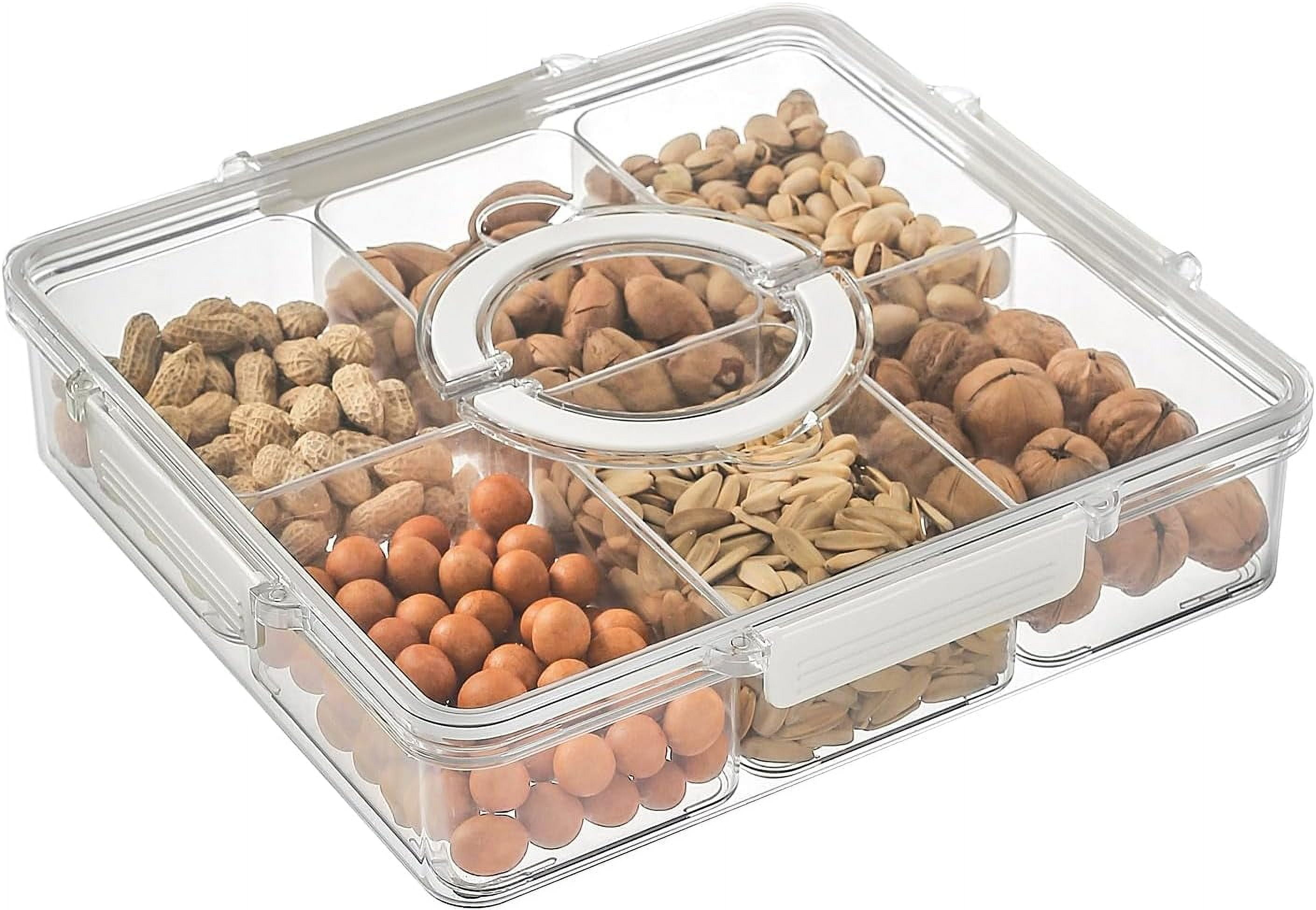 Oversized snack box container with lid divider tray for storing ...