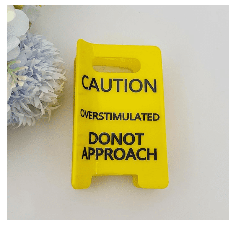 Overstimulated Caution Sign Hair Claw Clip, Do Not Approach Sign Hair ...