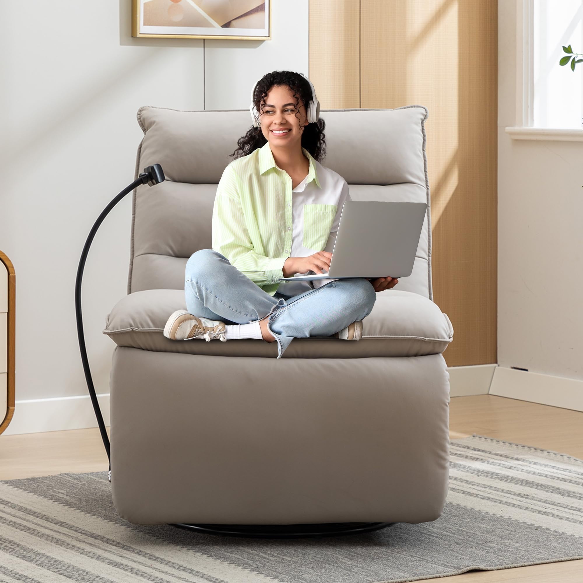 Overstuffed Manual Rocking Recliner for Living Room, Theater Seating ...