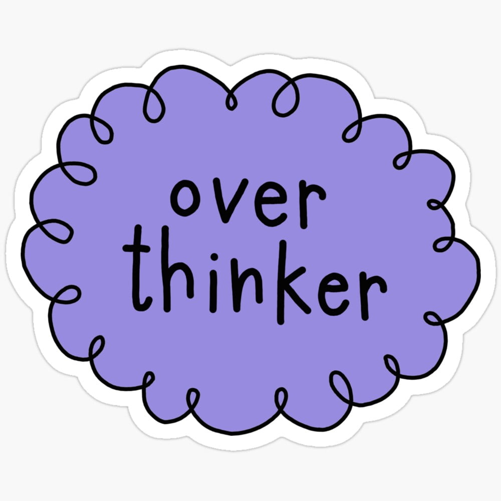 Overthinker Purple Sticker Phone Decal Water Bottle Stickers Car Decals ...