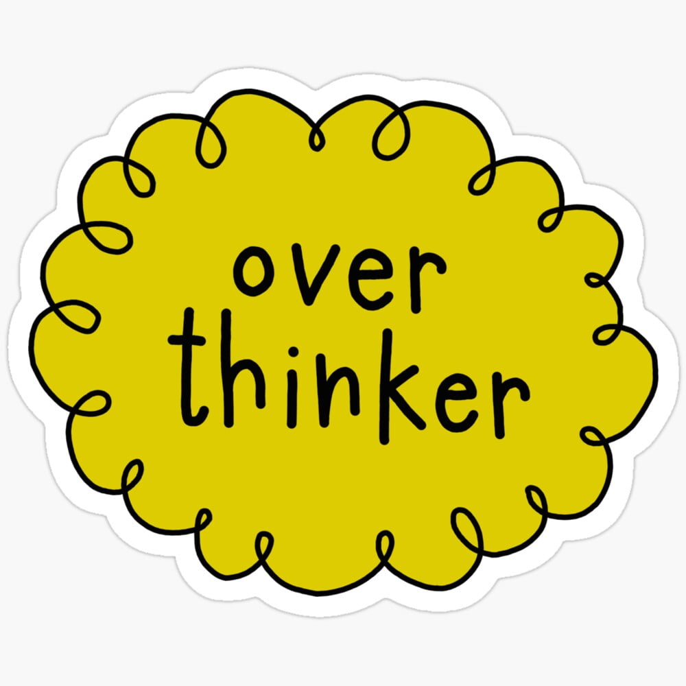Overthinker Yellow Sticker Phone Decal Water Bottle Stickers Car Decals ...