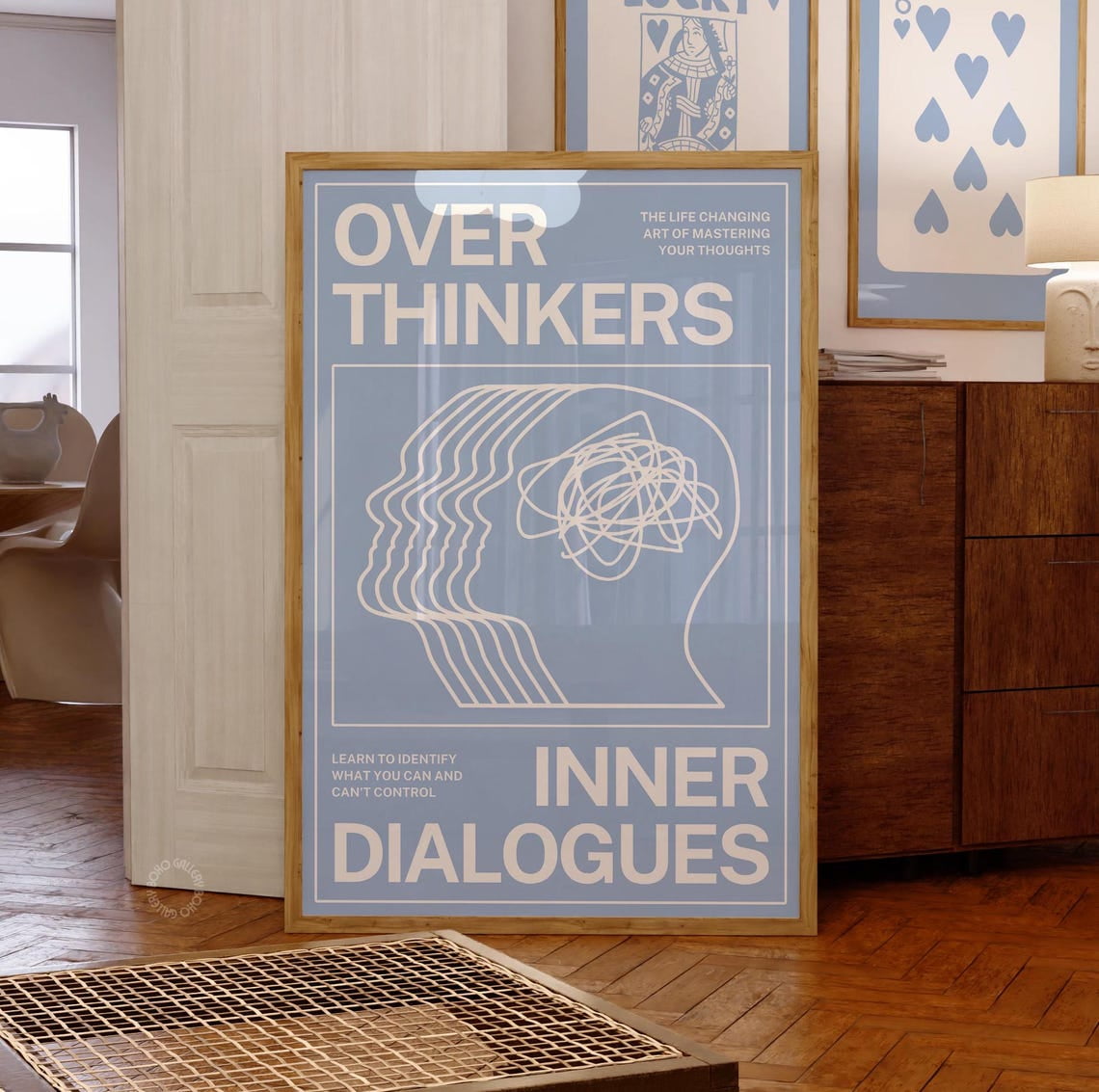 Overthinkers Retro Light Blue Print, Sky Blue Dorm Decor, Light Blue ...