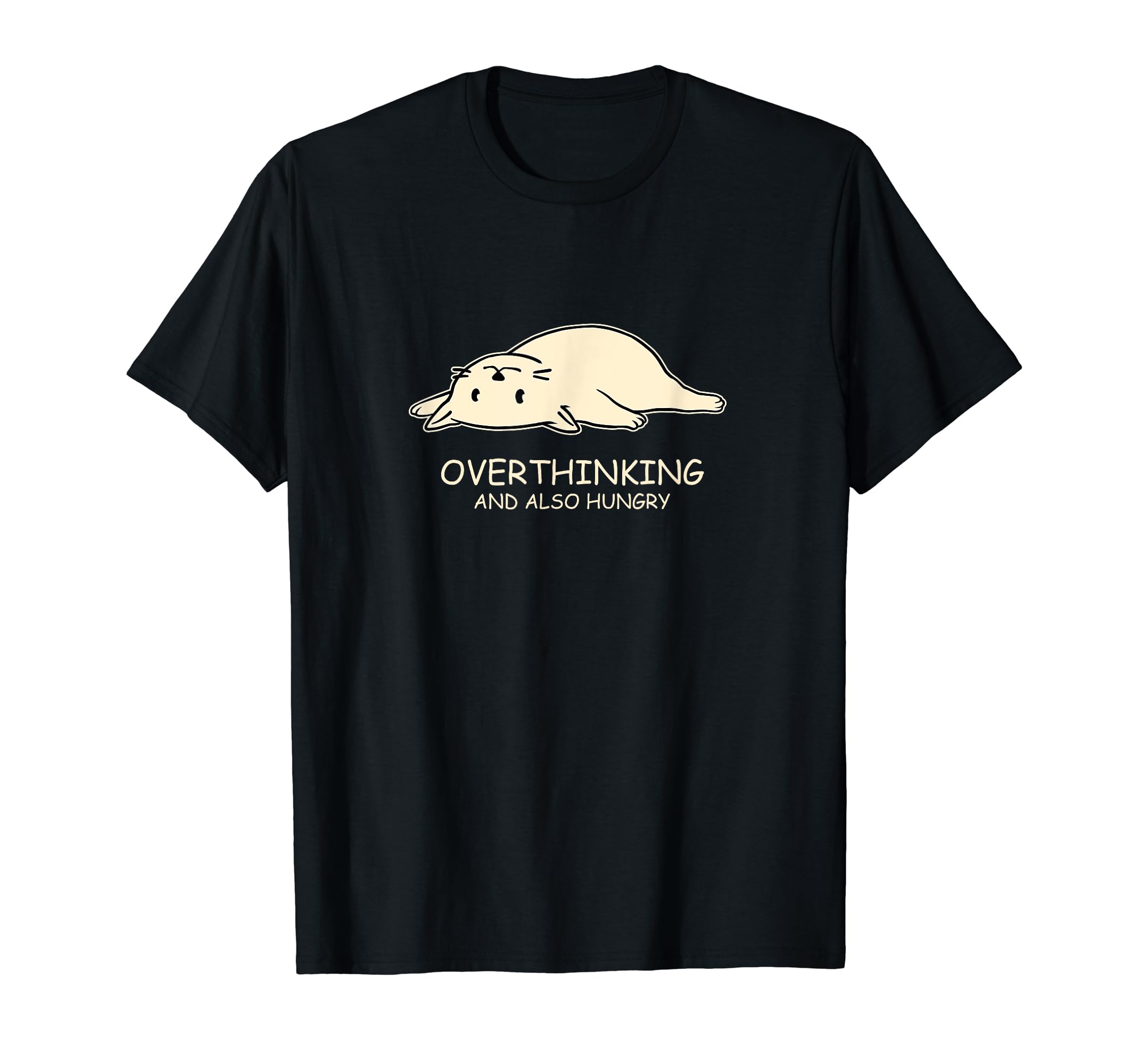 Overthinking And Also Hungry Cat Kitten Funny Pet Owner T-Shirt ...