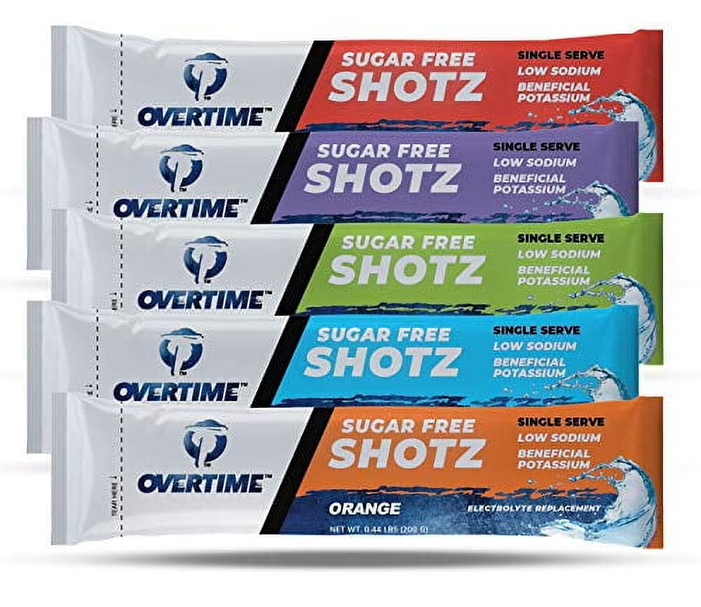 Overtime Sugar-Free Electrolyte Drink Mix, 400 Single Serve Powder ...