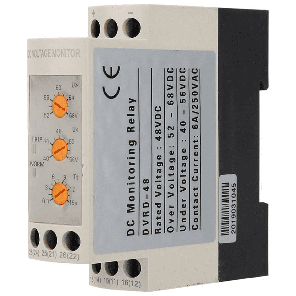 Overvoltage and Undervoltage Protector DC 48V Relay 35mm Rail with LED ...