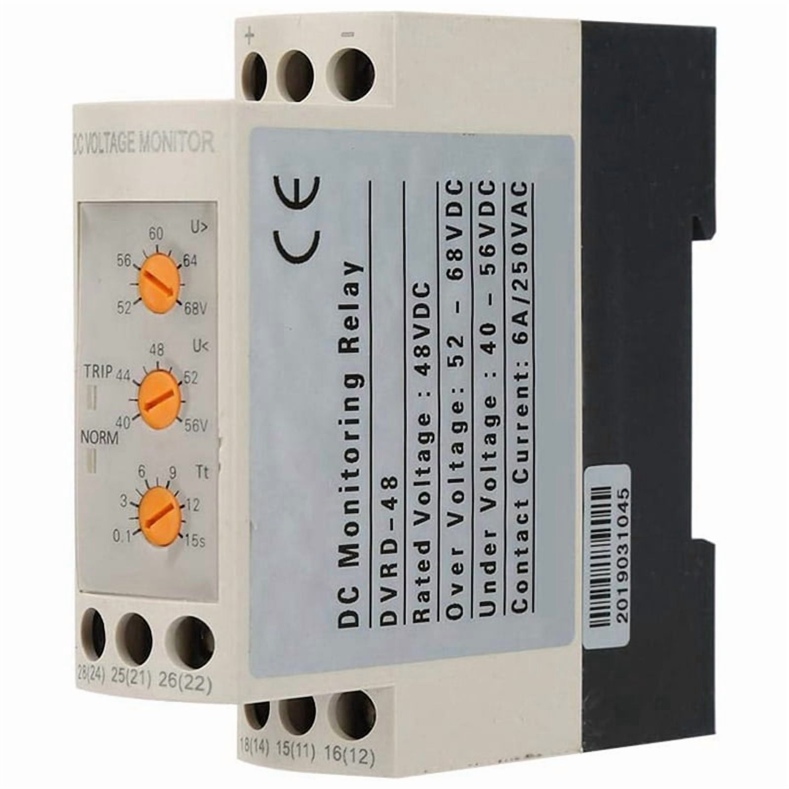 Overvoltage and Undervoltage Protector DC 48V Relay 35mm Rail with LED ...