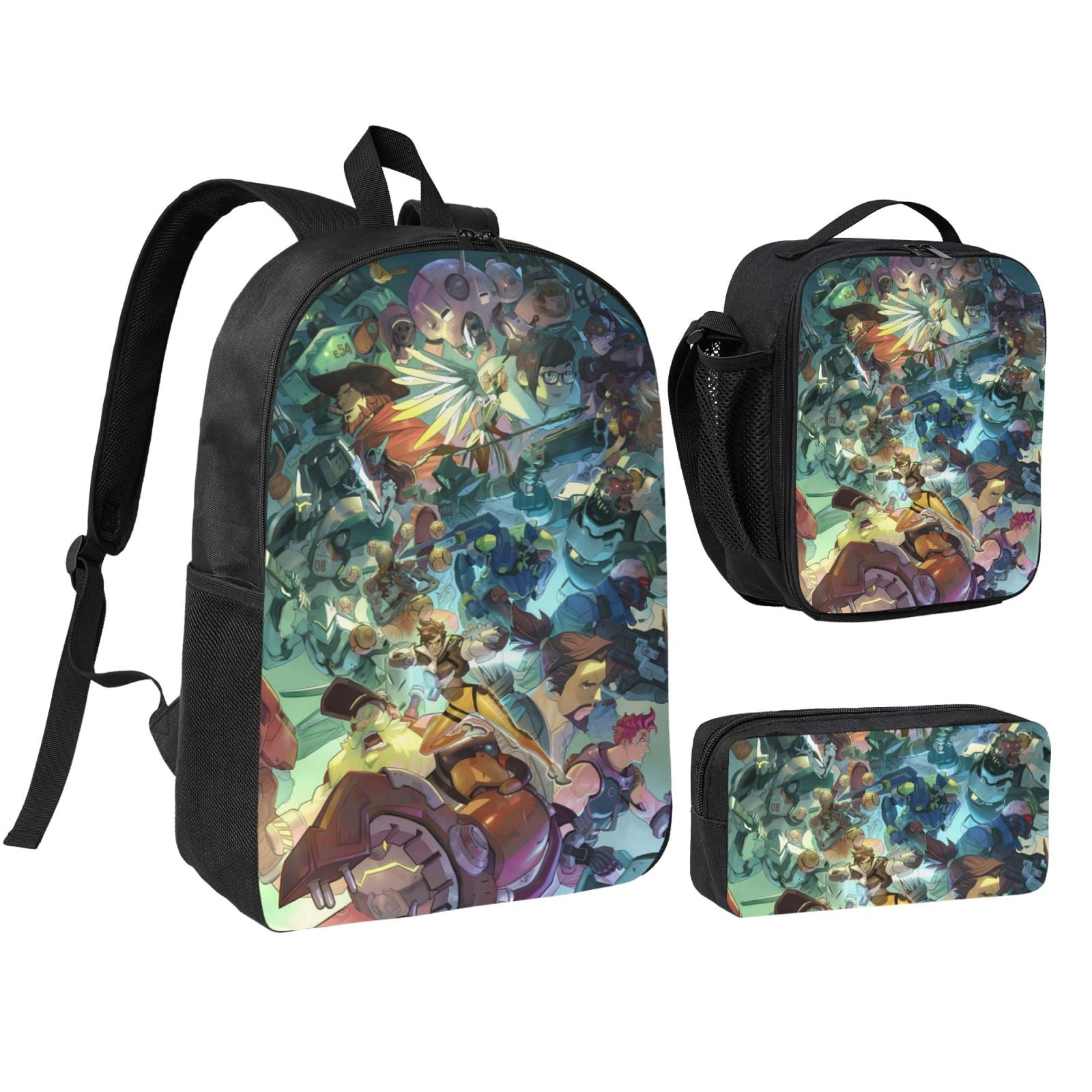 Overwatch Backpack with Lunch Bag Football Star Backpack Set Lightwight ...