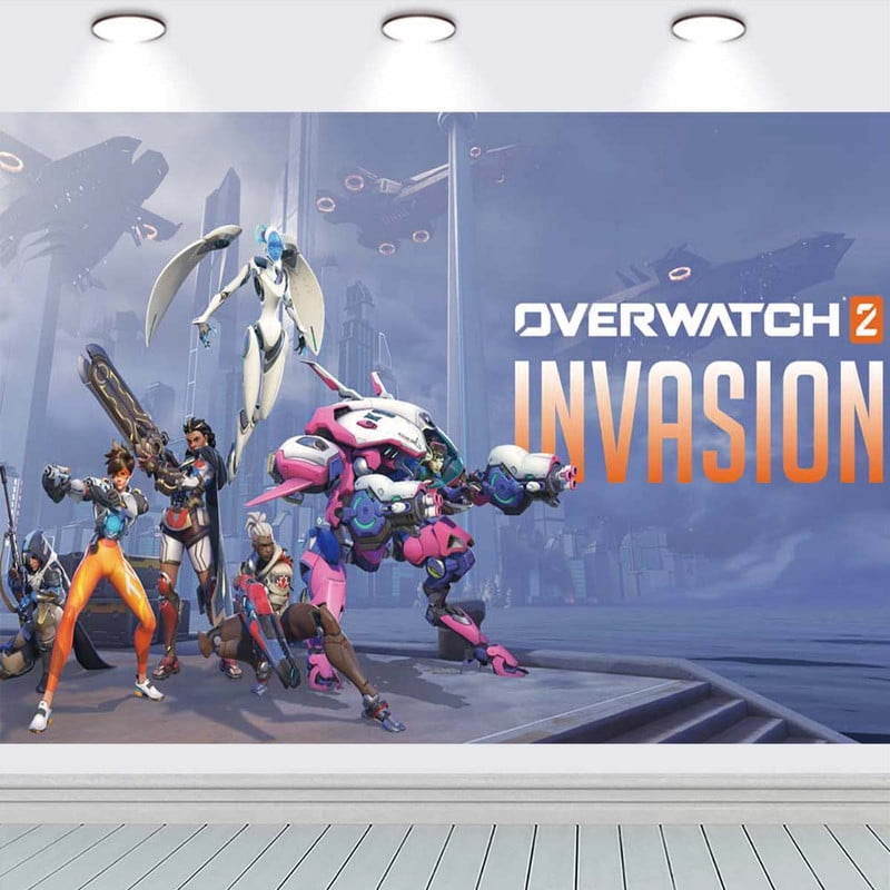 Overwatch Game Birthday Party Supplies Banner Backdrop Background ...