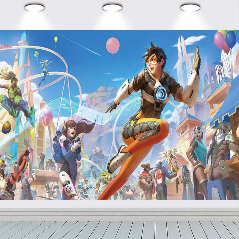Overwatch Game Party Supplies Background Backdrop Taspestry Banner ...