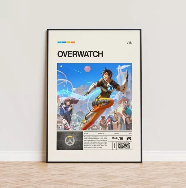 Overwatch Poster, Video Game Poster, Minimalist Game Print, Gaming Room ...