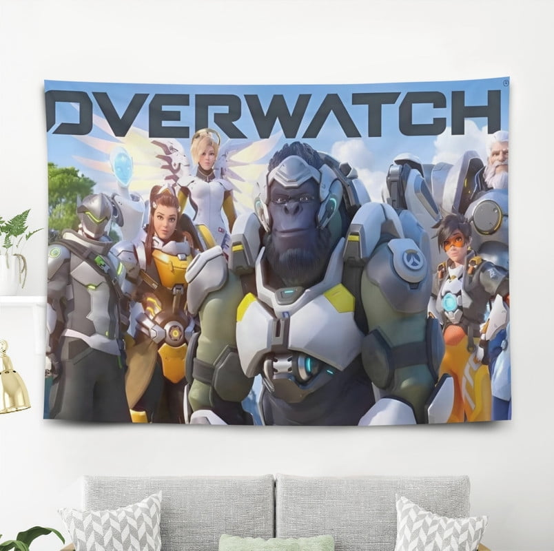 Overwatch pattern wall hanging 50*60 inches high-quality peach skin ...