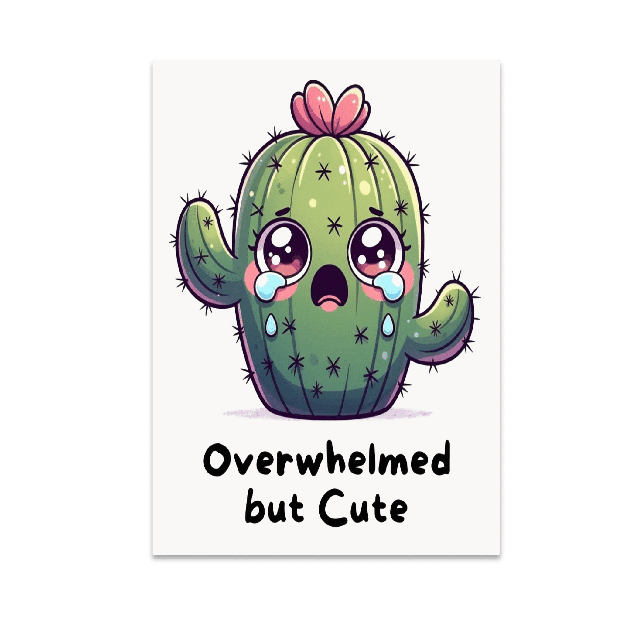 Overwhelmed but Cute Mental Humor Wall Art - Dorm Room Decor - 13x19 ...