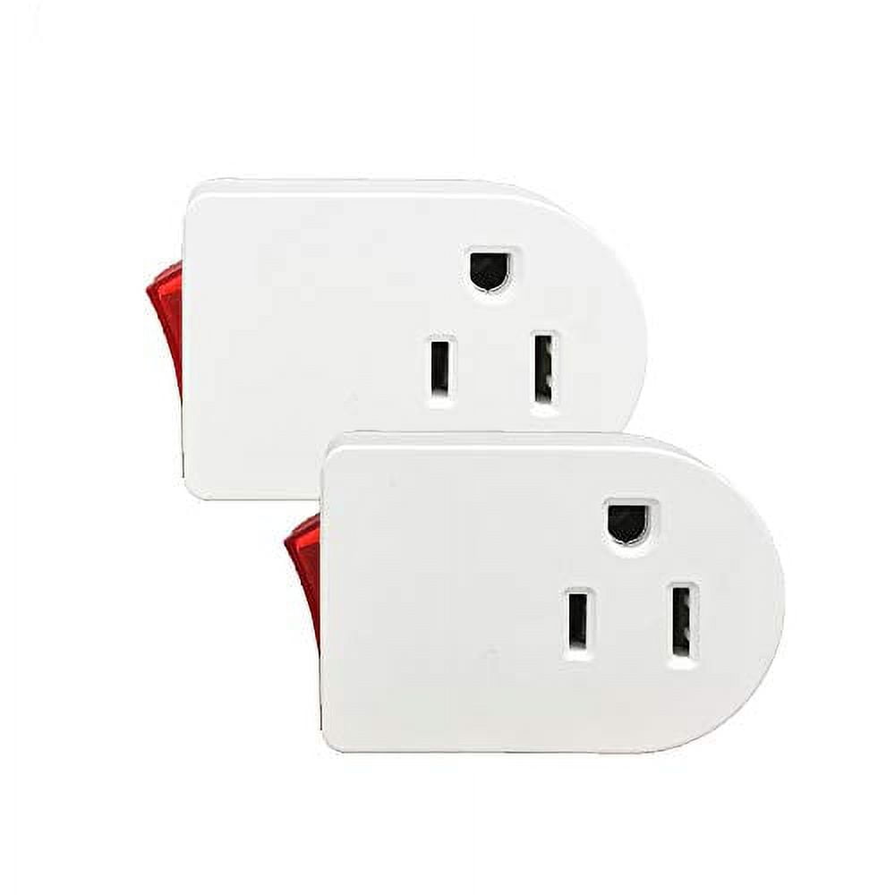 Oviitech 2 Pack Grounded Outlet Wall Tap Adapter with On/Off Power ...