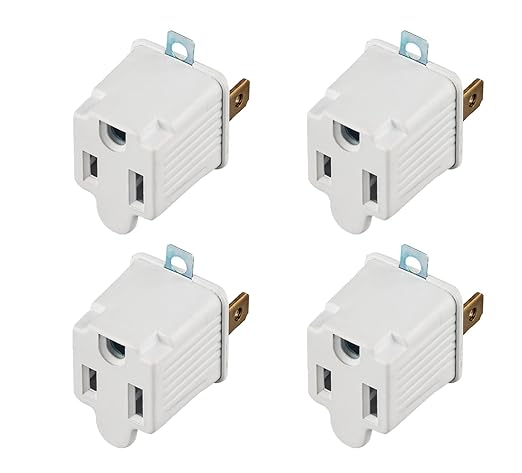 Oviitech 4 Pack 3Prong to 2 Prong Grounded Outlet Wall Tap Adapter ...