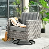 Ovios 1 Pieces Outdoor Patio Furniture Wicker Swivel Chair with ...