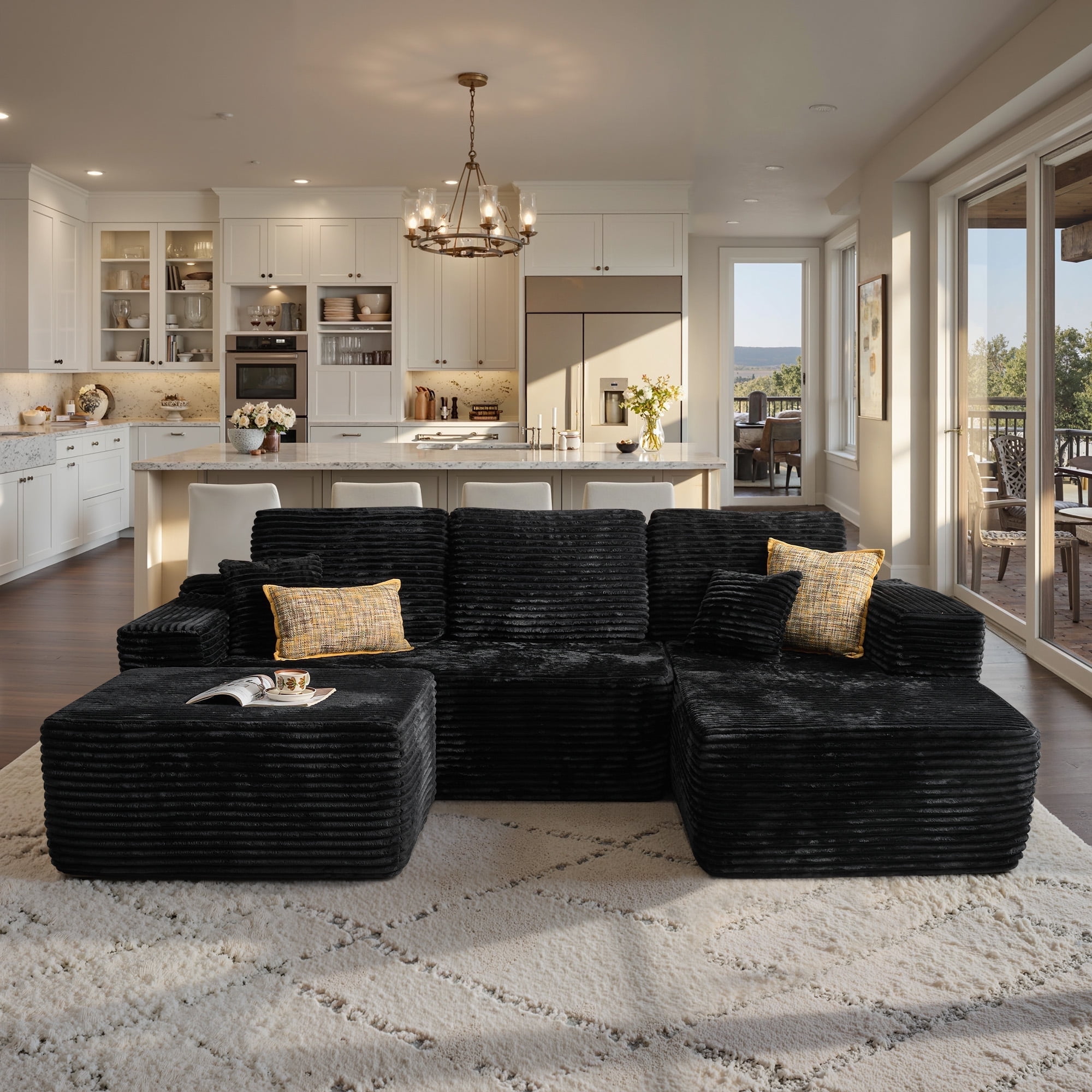 Ovios 106" Oversized L-Shaped Sectional Sofa Modern Modular Cloud Couch ...