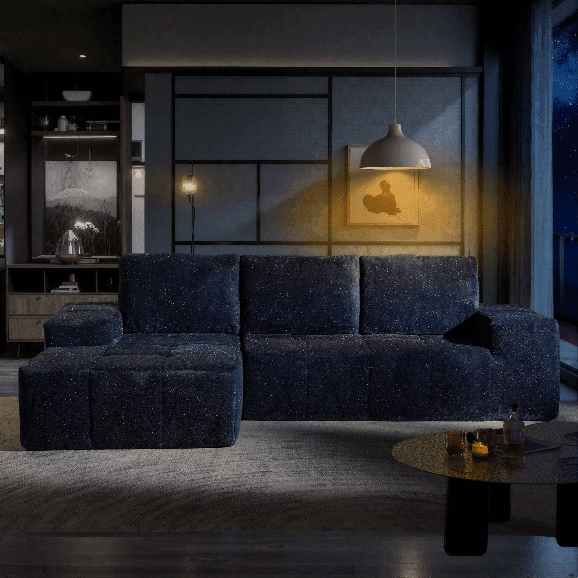 Ovios 116" L-Shaped Sectional Sofa Modern Modular Cloud Couch with Deep ...