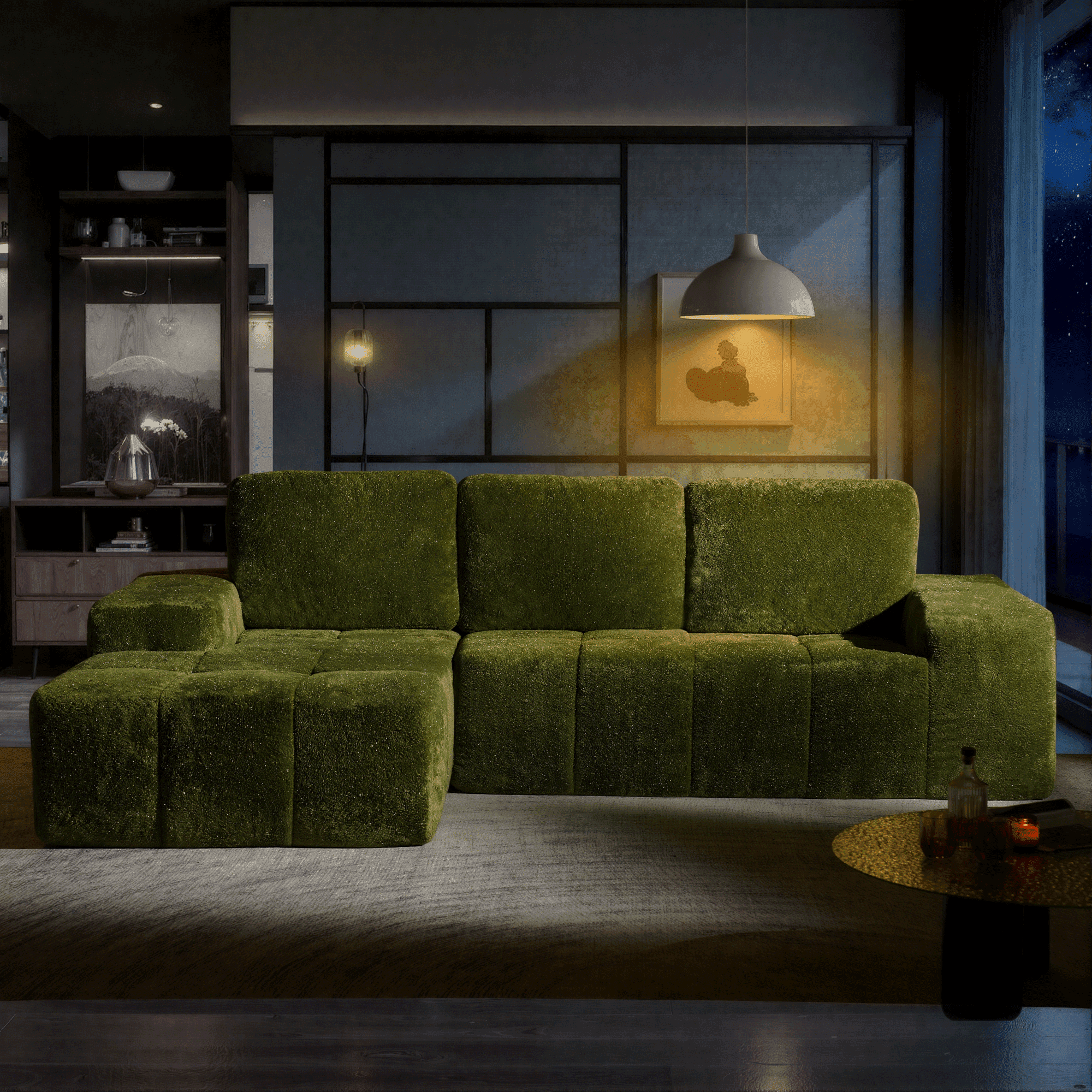 Ovios 116" L-Shaped Sectional Sofa Modern Modular Cloud Couch with Deep ...