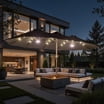 Summit Living 15ft Double-Sided Solar Patio Umbrella with Base ...