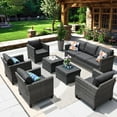 Ovios 7 Pieces All-Weather Patio Furniture Set Modern Wicker Outdoor ...