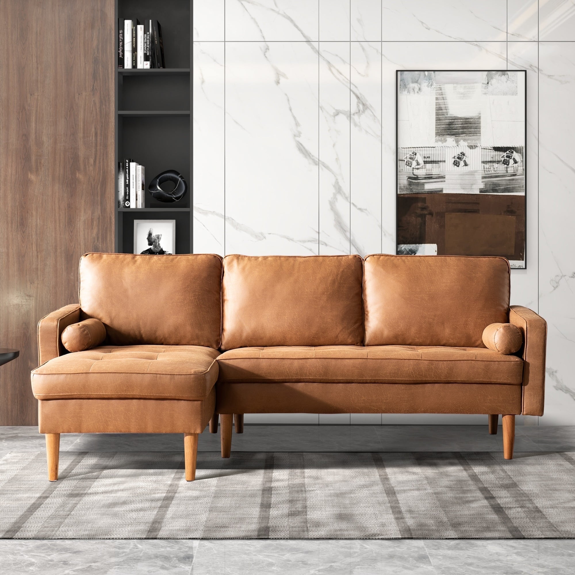 Ovios Small Convertible Sectional Sofa Modern Suede UK Ubuy