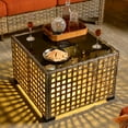 Ovios Solar LED Lighting Table for Patio Outdoor Furniture Wicker ...