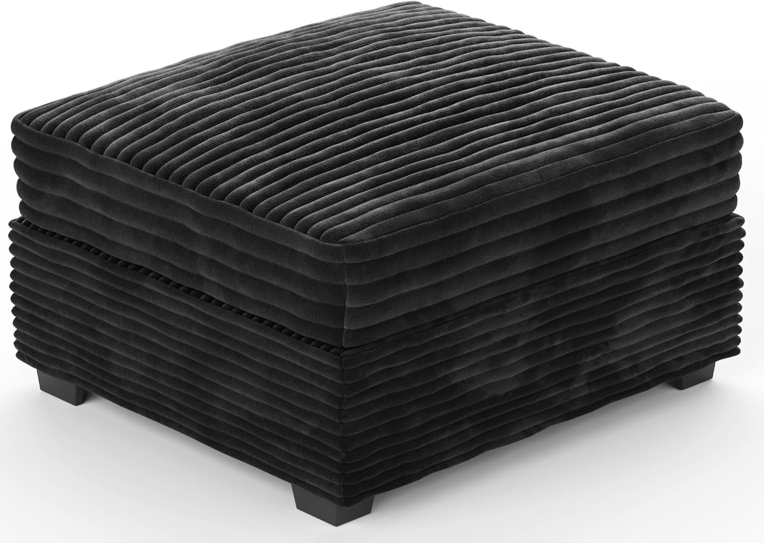 Ovios 31.8" Square Ottoman Footrest for Sofa Upholstered Plush Corduroy ...