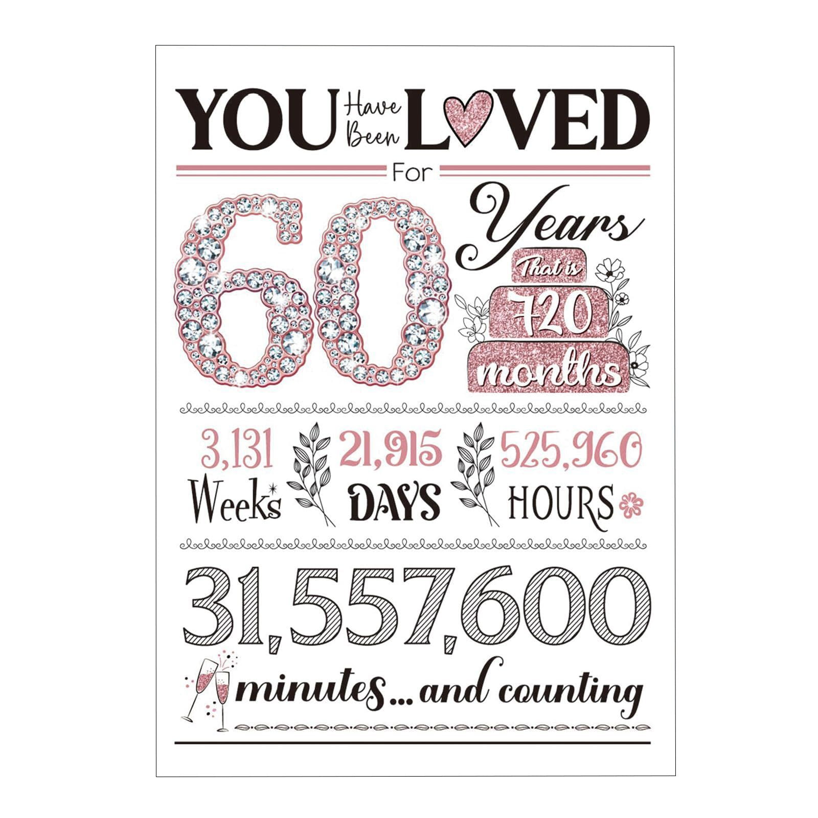 Ovticza 60th Birthday Card 60th Birthday Gifts for Girls, 60th Birthday ...