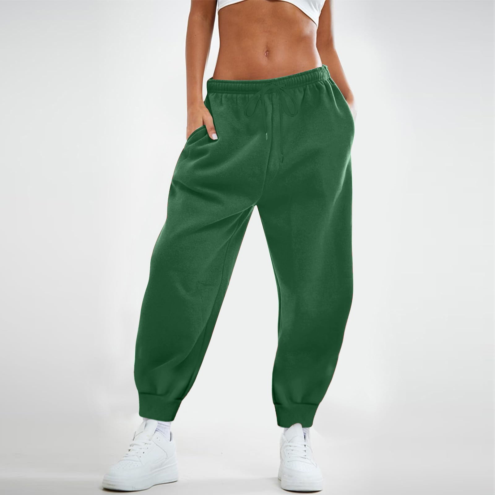 Ovticza Athletic Works Cinched Sweatpants Women High Waist Fleece