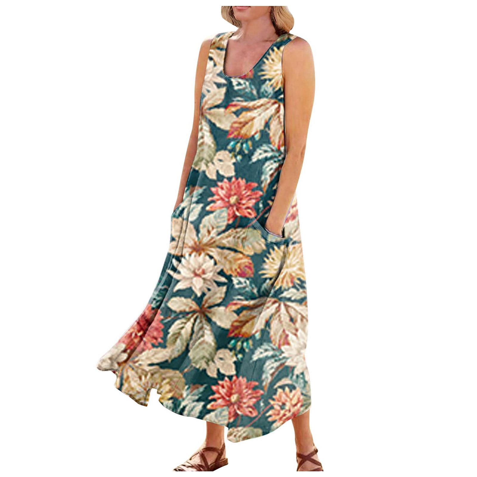 Ovticza Cute Summer Dresses for Women Trendy Boho Flowy Maternity Maxi ...