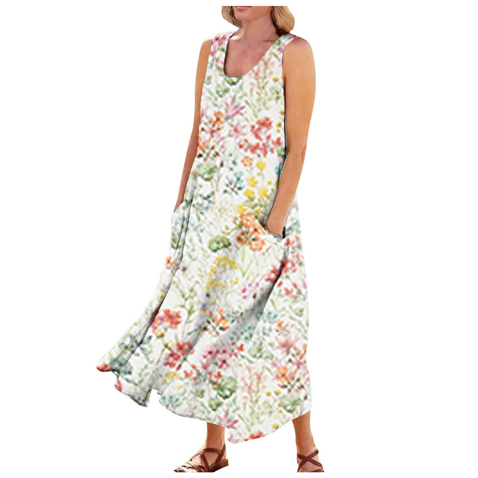 Ovticza Cute Summer Dresses for Women Trendy Boho Flowy Maternity Maxi ...